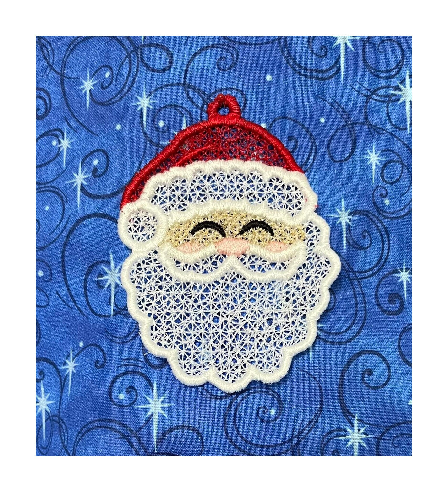 Christmas Santa FSL freestanding lace machine embroidery design ...