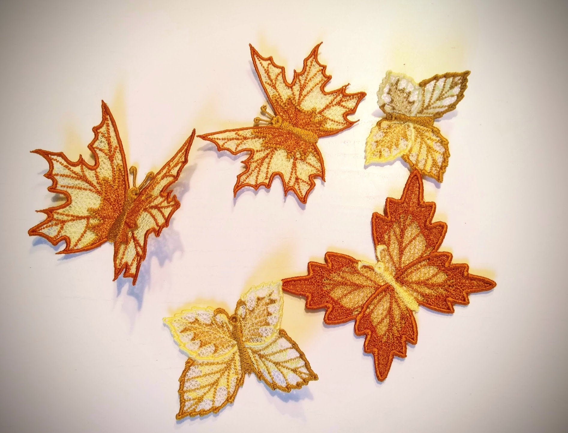 Autumn leaves butterflies set Autumn butterfly embroidery designs 3 ...