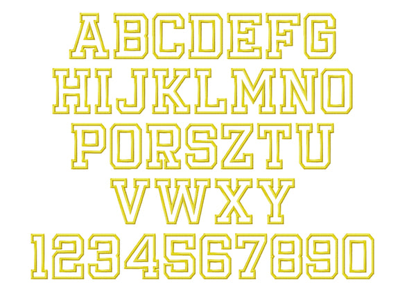 Varsity FONT Athletic Sport High School Team Players machine embroidery ...