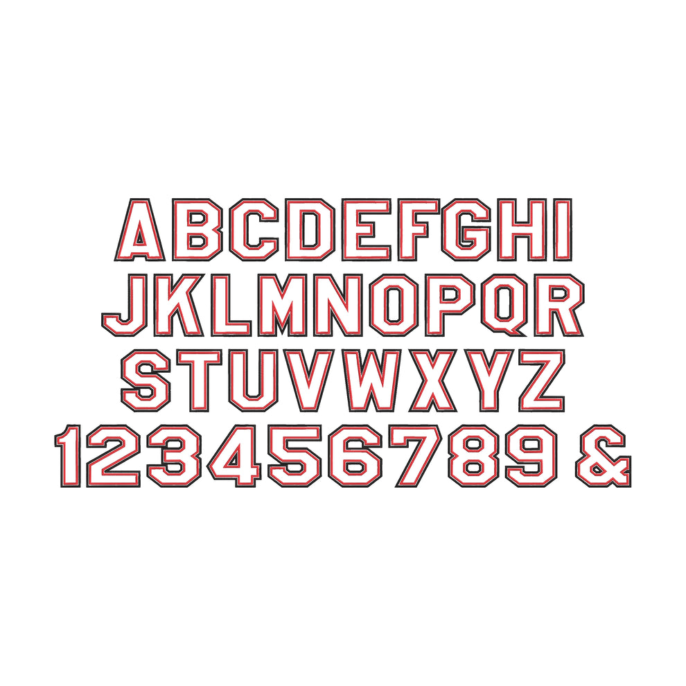 Varsity Collegiate Athletic block type Font machine embroidery designs ...