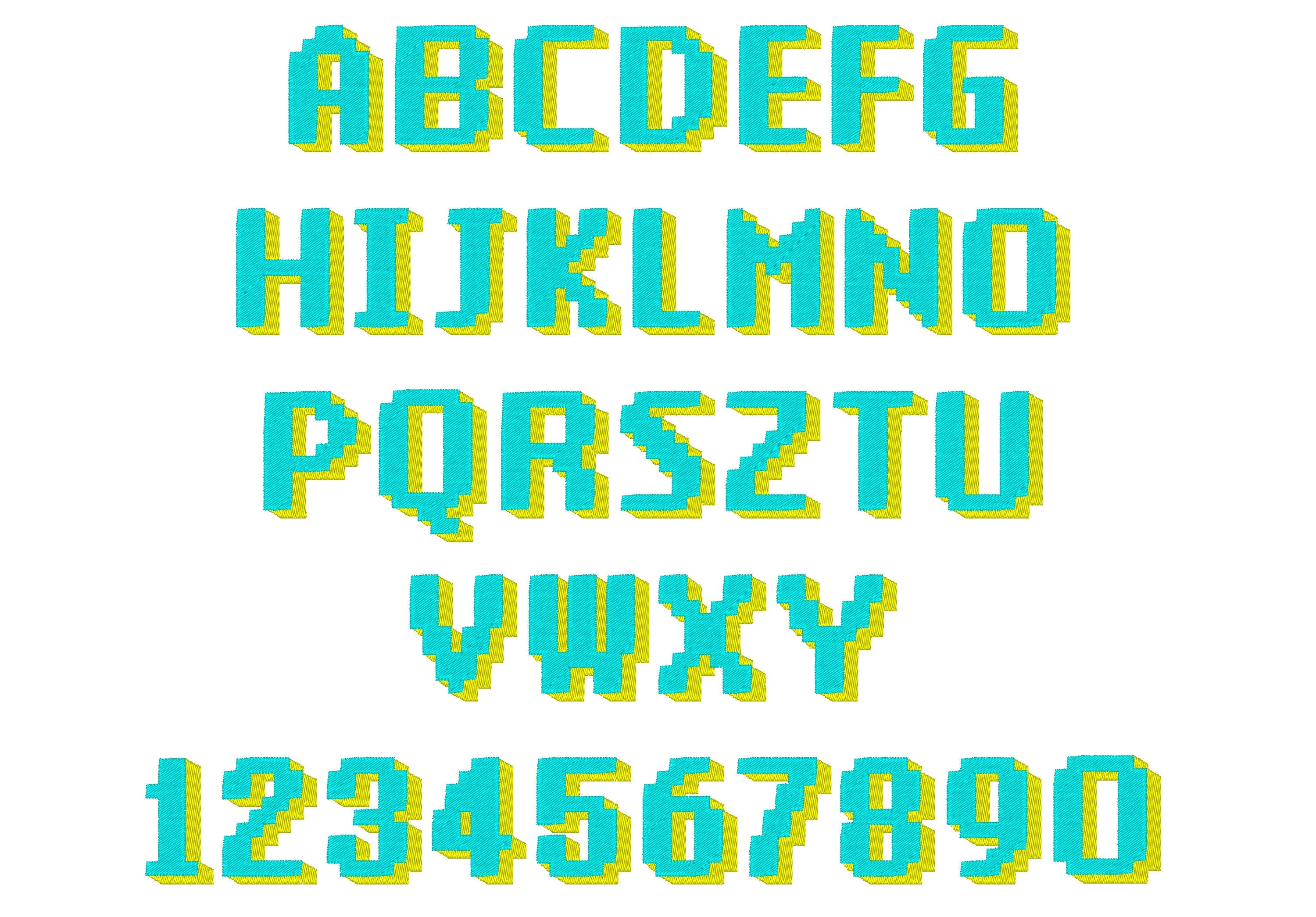 Miner Bricks pixel Shadow Font – Artapli designs