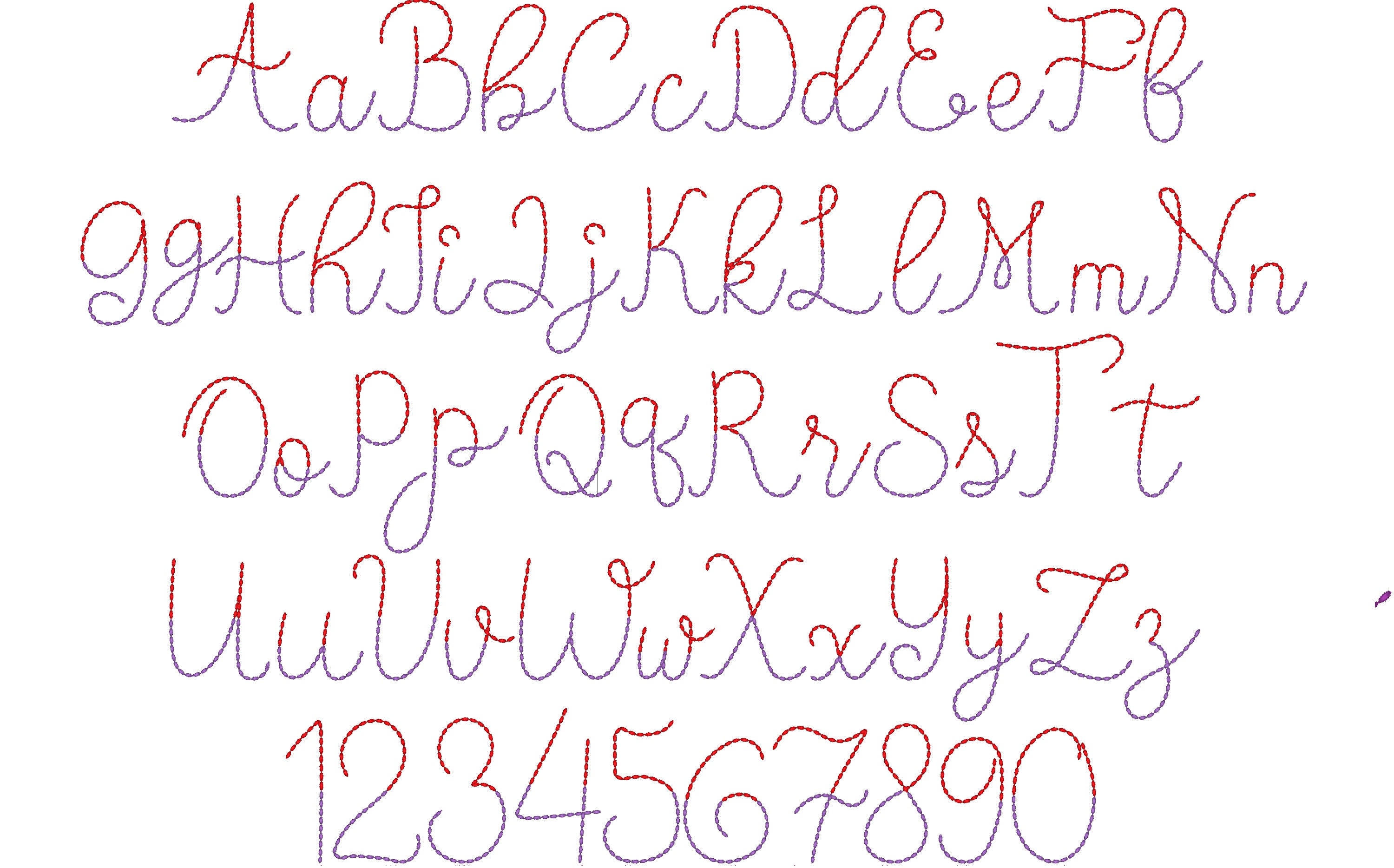 Duotone Hand Stitch Effect Font – Artapli designs