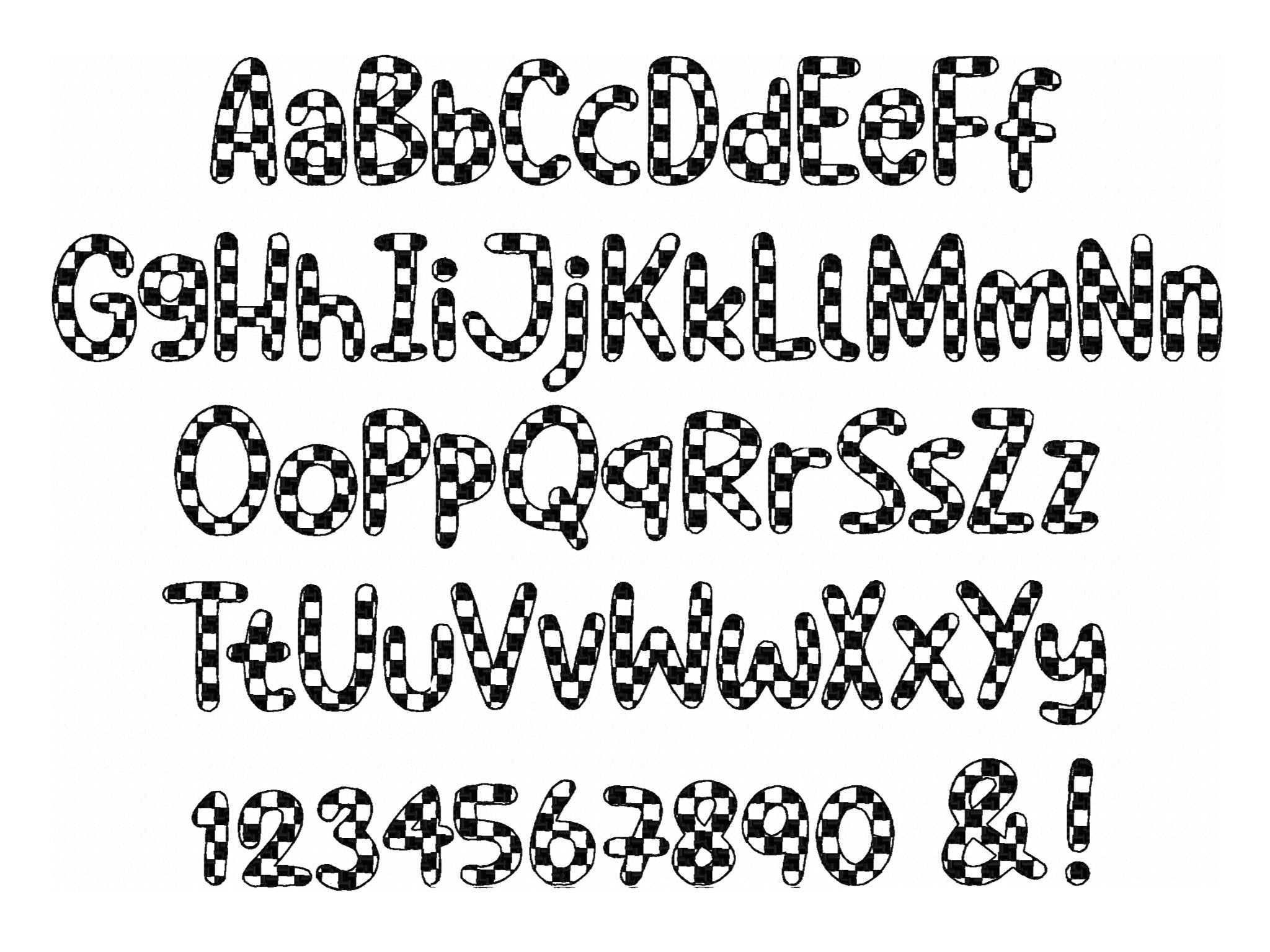 Checks Patterned Font – Artapli designs