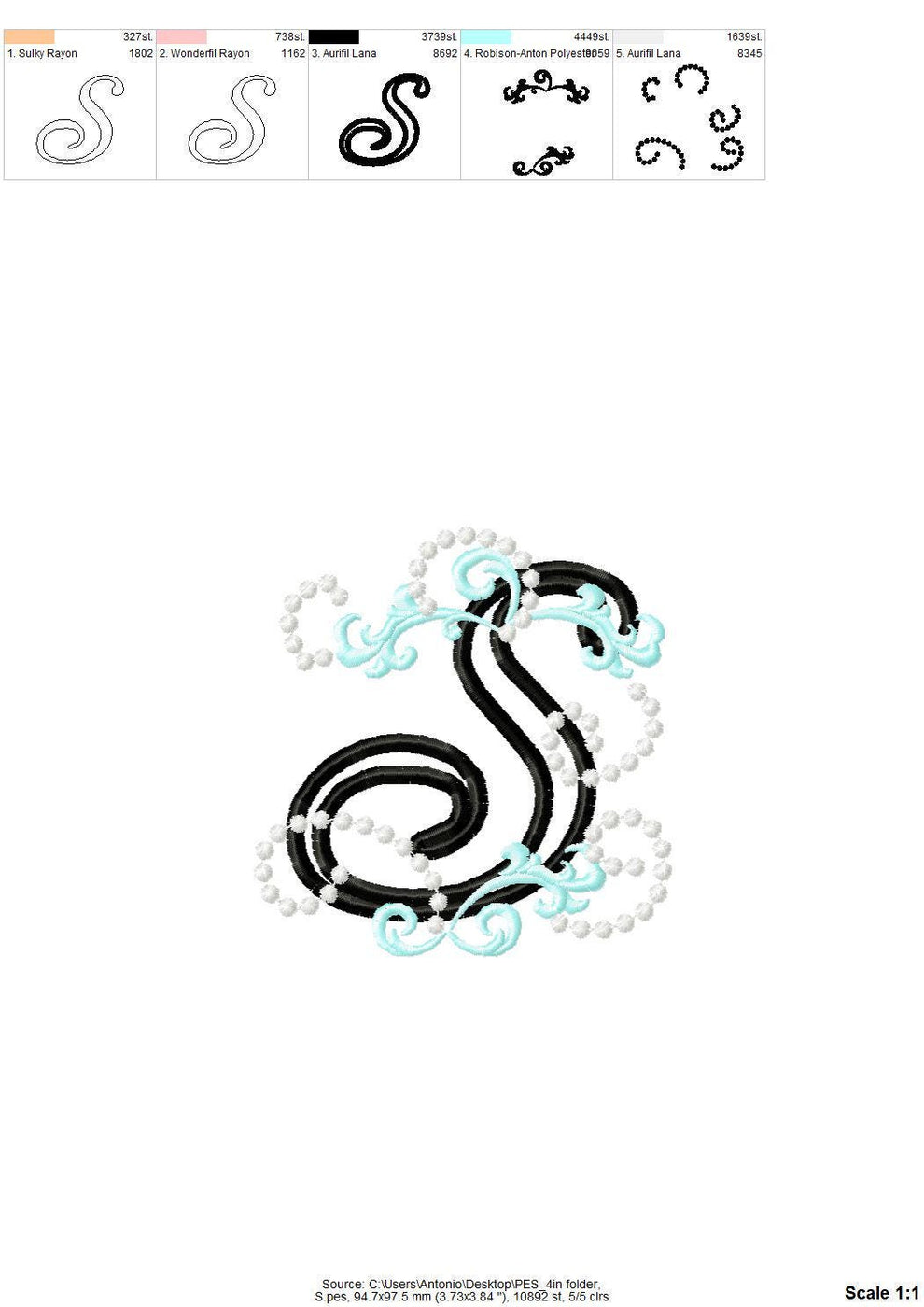 Curl Swirl Monogram Font alphabet Applique machine embroidery designs ...