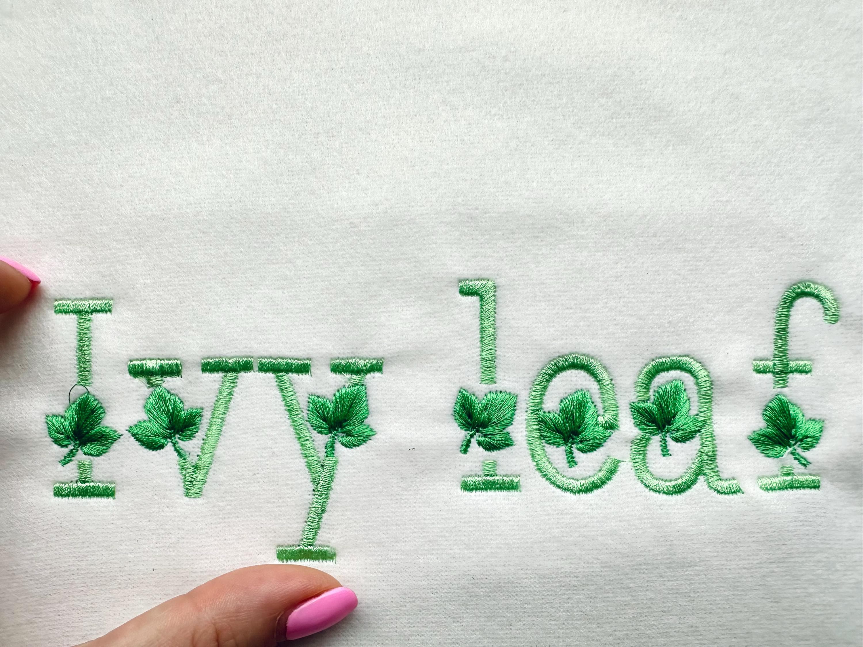 Satin Stitch Ivy Leaf Font Set – Artapli designs