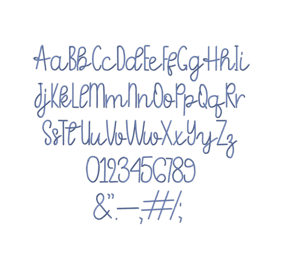Mini Rope stitch Font textured Alphabet Machine Embroidery Designs ...