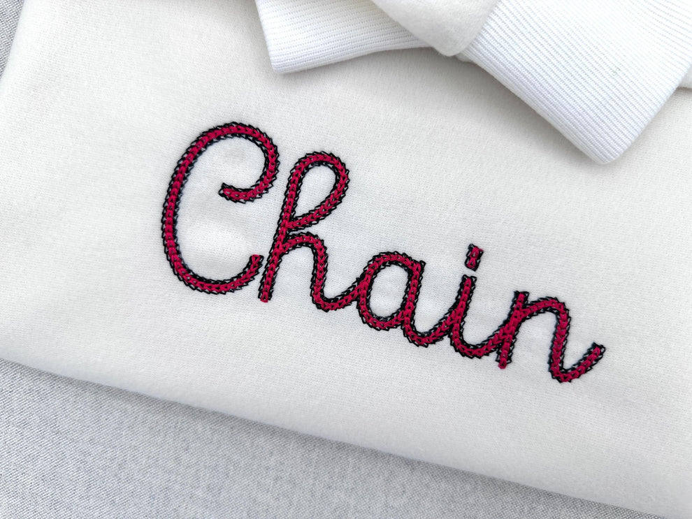 Light Stitch 2 Color Twin Chain Font – Artapli designs
