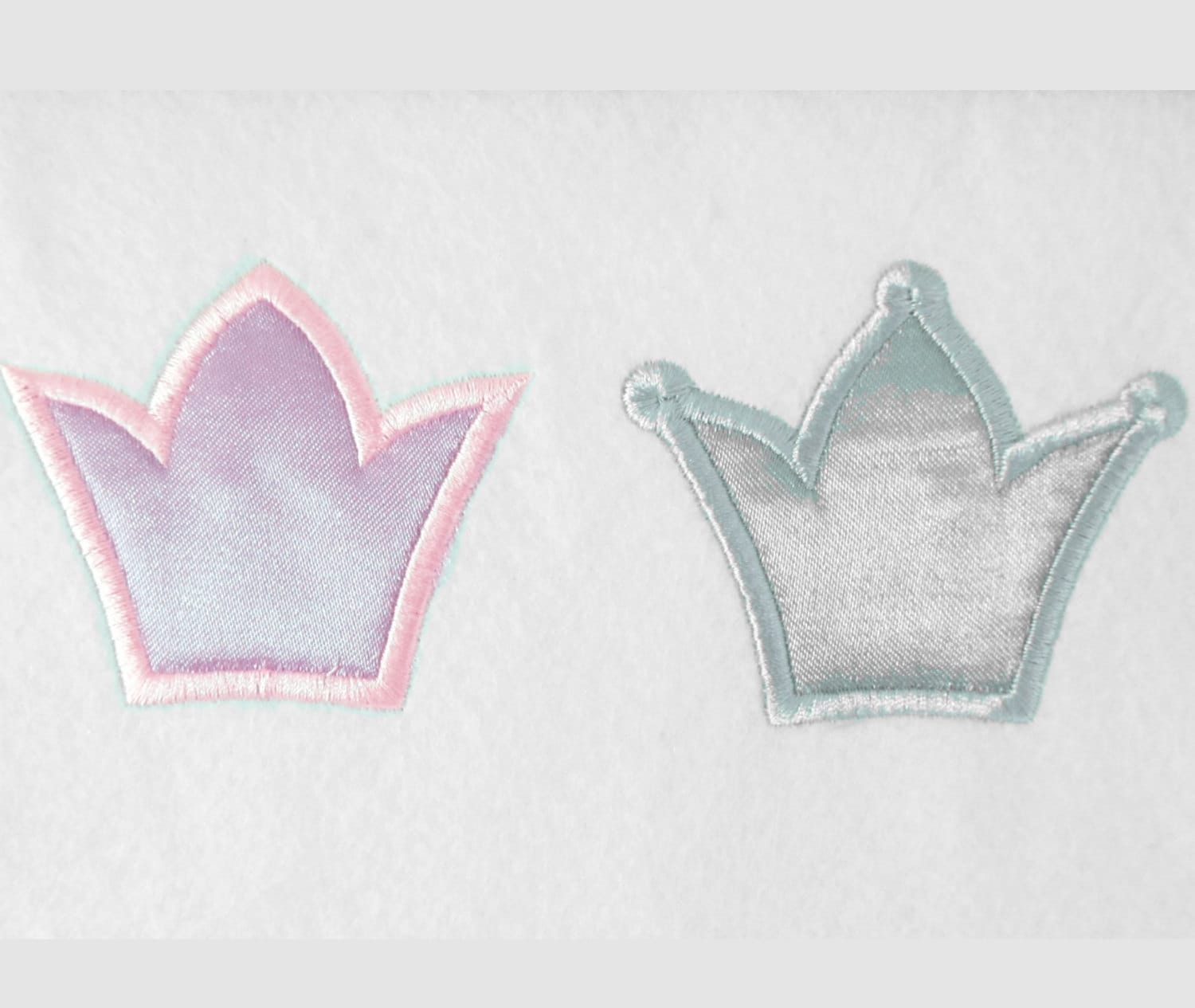 Little Prince Princess mini crowns - machine embroidery applique ...