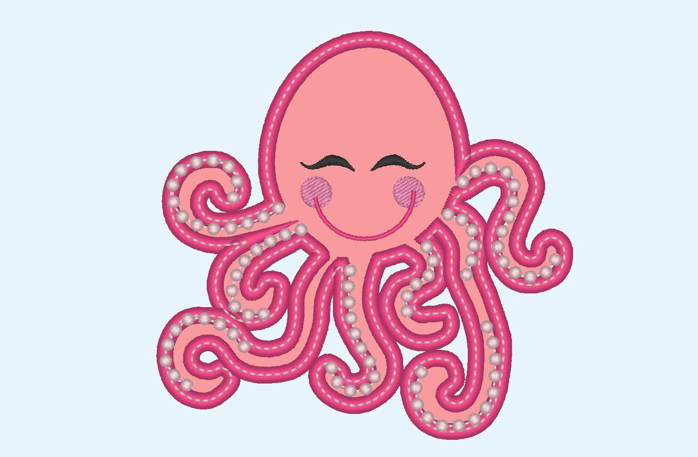 Cute Octopus - machine embroidery applique designs - INSTANT DOWNLOAD ...