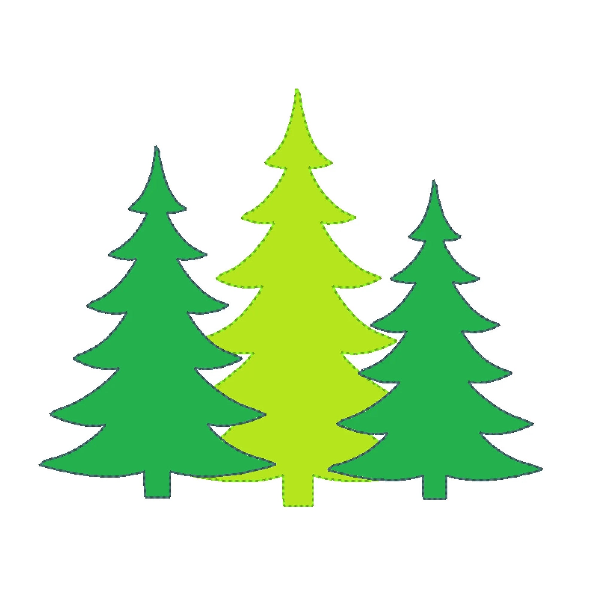 Woodland Tree Trio Applique – Artapli designs
