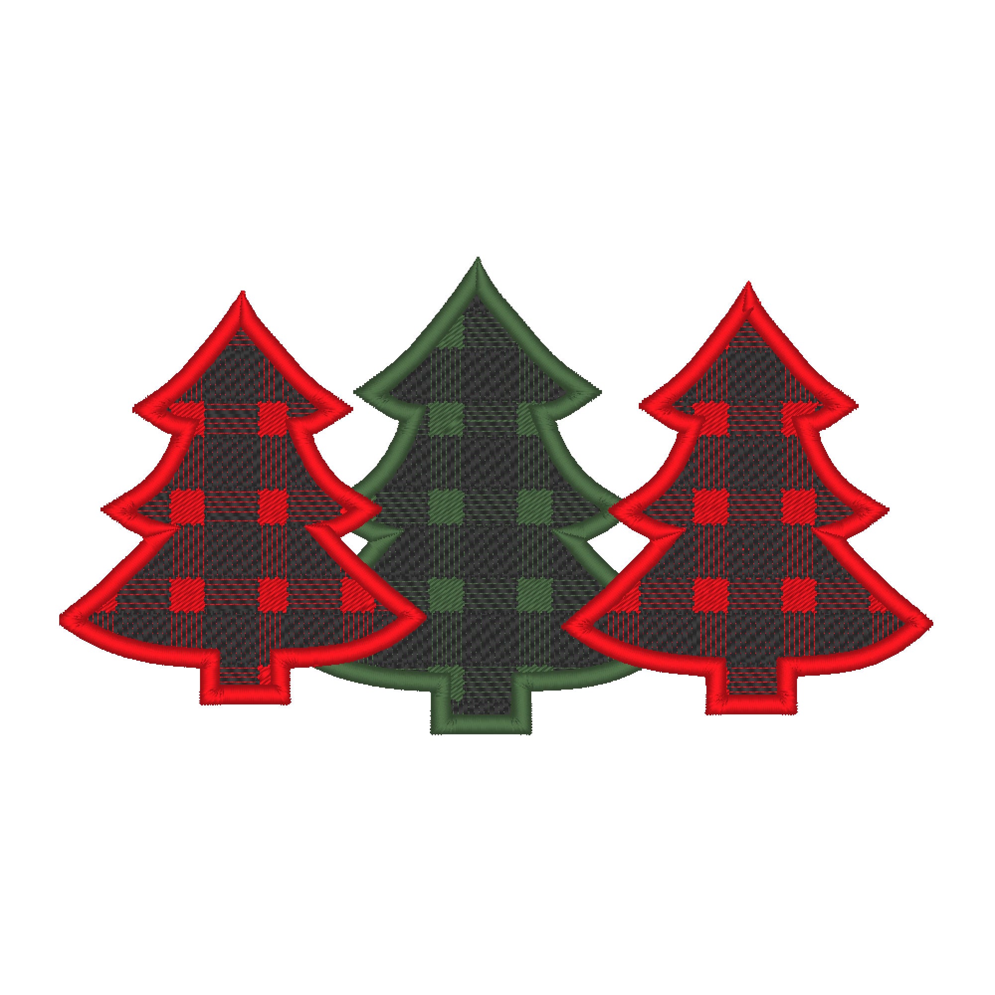 Gingham Plaid Woodland Tree Trio – Artapli designs